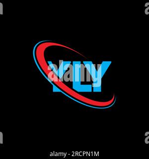 YLY circle letter logo design with circle and ellipse shape. YLY ...