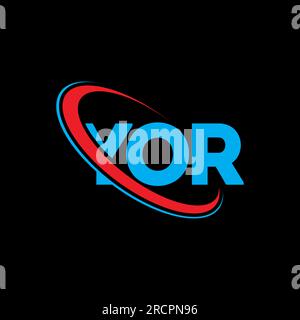 YOR circle letter logo design with circle and ellipse shape. YOR ...