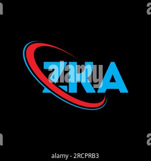 ZKA circle letter logo design with circle and ellipse shape. ZKA ...