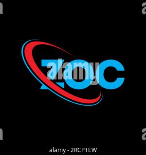 ZOC circle letter logo design with circle and ellipse shape. ZOC ellipse letters with ...