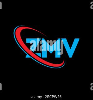 ZMV circle letter logo design with circle and ellipse shape. ZMV ...