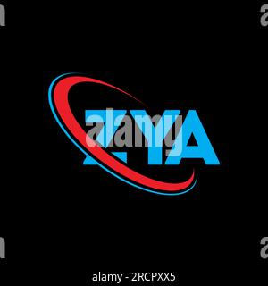 ZYA circle letter logo design with circle and ellipse shape. ZYA ...