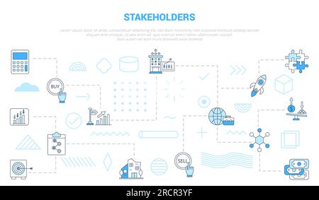 stakeholders concept with icon set template banner and circle round ...