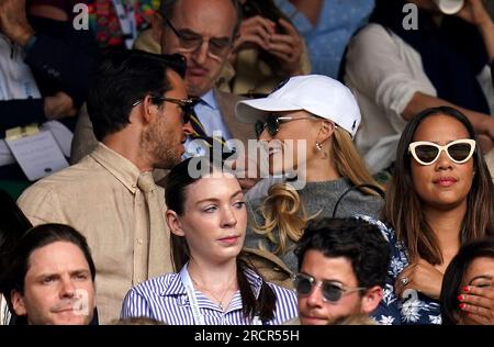 Jonathan Bailey and Ariana Grande watching the Gentlemen's Singles ...