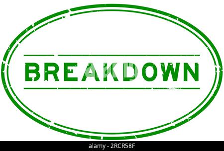 Grunge green breakdown word rubber seal stamp on white background Stock ...