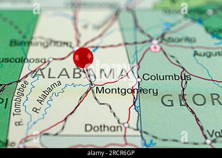 Map of Montgomery in Alabama Stock Photo - Alamy