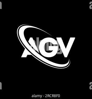 AGV circle letter logo design with circle and ellipse shape. AGV ...