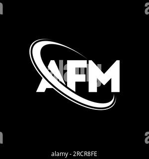 AFM circle letter logo design with circle and ellipse shape. AFM ...