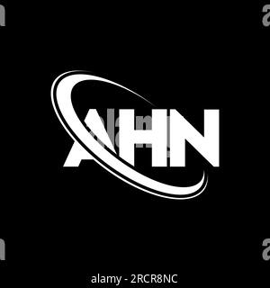 AHN circle letter logo design with circle and ellipse shape. AHN ...