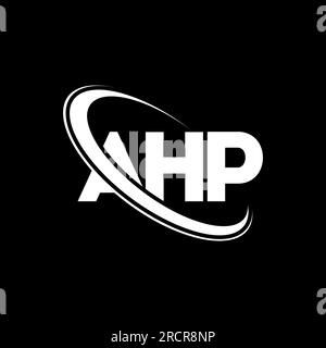AHP circle letter logo design with circle and ellipse shape. AHP ...