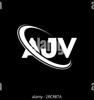 AJV circle letter logo design with circle and ellipse shape. AJV ...