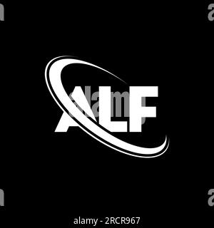 ALF circle letter logo design with circle and ellipse shape. ALF ...