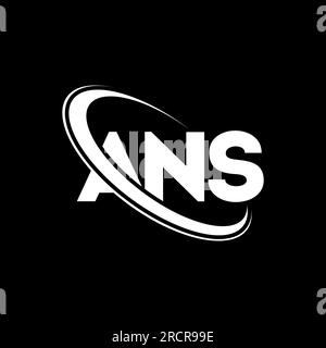 ANS circle letter logo design with circle and ellipse shape. ANS ...