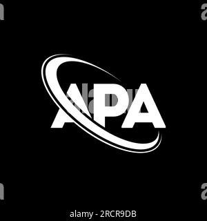 APA circle letter logo design with circle and ellipse shape. APA ...