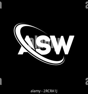 ASW circle letter logo design with circle and ellipse shape. ASW ...