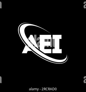 AEI circle letter logo design with circle and ellipse shape. AEI ...