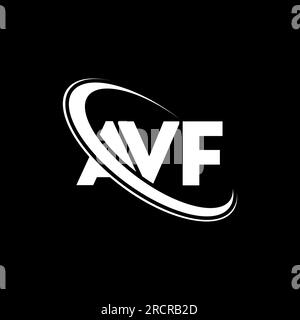 AVF circle letter logo design with circle and ellipse shape. AVF ...