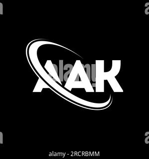 AAK circle letter logo design with circle and ellipse shape. AAK ...