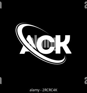 ACK circle letter logo design with circle and ellipse shape. ACK ...
