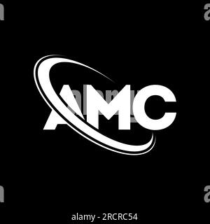 AMC circle letter logo design with circle and ellipse shape. AMC ...
