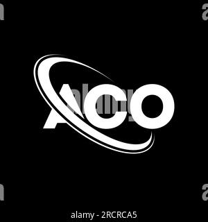 ACO circle letter logo design with circle and ellipse shape. ACO ...
