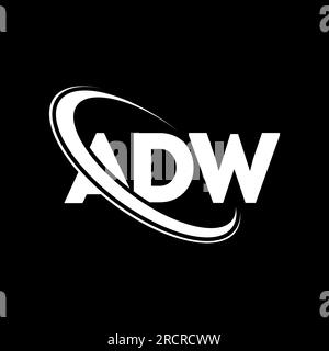 ADW circle letter logo design with circle and ellipse shape. ADW ...