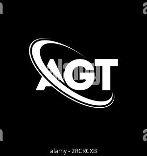 AGT circle letter logo design with circle and ellipse shape. AGT ...