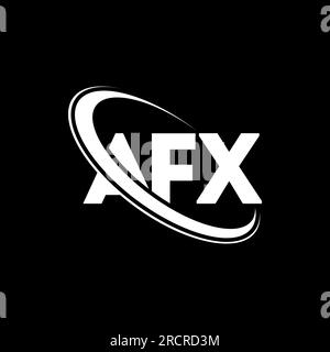 AFX circle letter logo design with circle and ellipse shape. AFX ...