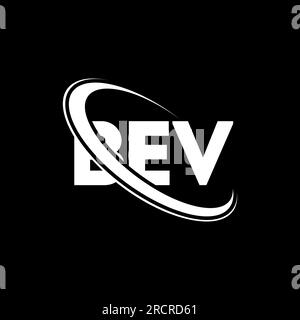 BEV circle letter logo design with circle and ellipse shape. BEV ...