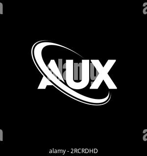 AUX circle letter logo design with circle and ellipse shape. AUX ...