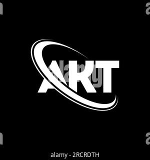 AKT circle letter logo design with circle and ellipse shape. AKT ...