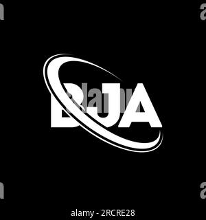 BJA circle letter logo design with circle and ellipse shape. BJA ...