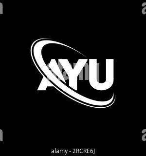 AYU circle letter logo design with circle and ellipse shape. AYU ...