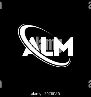 ALM circle letter logo design with circle and ellipse shape. ALM ...