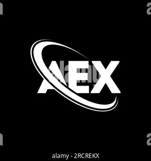 AEX circle letter logo design with circle and ellipse shape. AEX ...