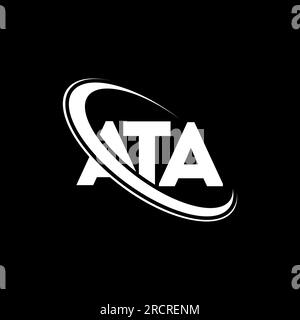 ATA circle letter logo design with circle and ellipse shape. ATA ...