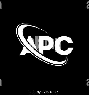 APC circle letter logo design with circle and ellipse shape. APC ...