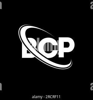 BCP circle letter logo design with circle and ellipse shape. BCP ...