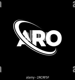 ARO circle letter logo design with circle and ellipse shape. ARO ...