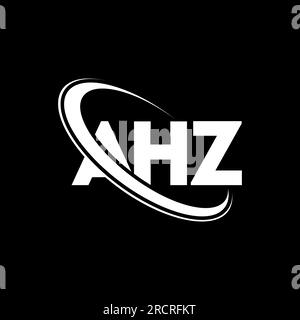 AHZ circle letter logo design with circle and ellipse shape. AHZ ...