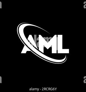AML circle letter logo design with circle and ellipse shape. AML ...