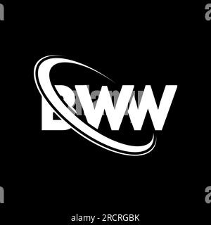 BWW circle letter logo design with circle and ellipse shape. BWW ...