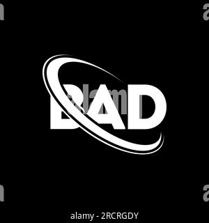 BAD circle letter logo design with circle and ellipse shape. BAD ...