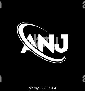 ANJ circle letter logo design with circle and ellipse shape. ANJ ...
