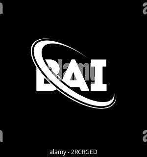 BAI circle letter logo design with circle and ellipse shape. BAI ellipse letters with ...