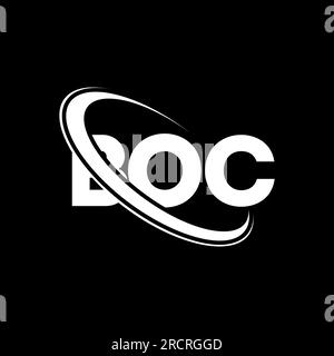 BOC circle letter logo design with circle and ellipse shape. BOC ...