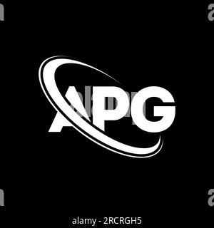 APG circle letter logo design with circle and ellipse shape. APG ...