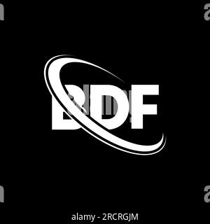 BDF circle letter logo design with circle and ellipse shape. BDF ...