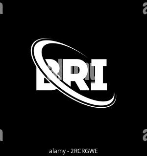 BRI circle letter logo design with circle and ellipse shape. BRI ...