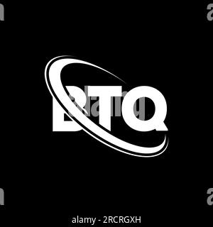 BTQ circle letter logo design with circle and ellipse shape. BTQ ...